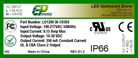 LD Series 12 Watt AC/DC LED Drivers (Constant Current, UL Recognized ...